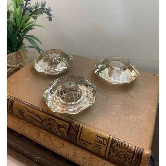 Unmarked | Accents | 3 Vintage Clear Glass 225 Hexagon Drawer Cabinet Door Knob Pulls | Poshmark
